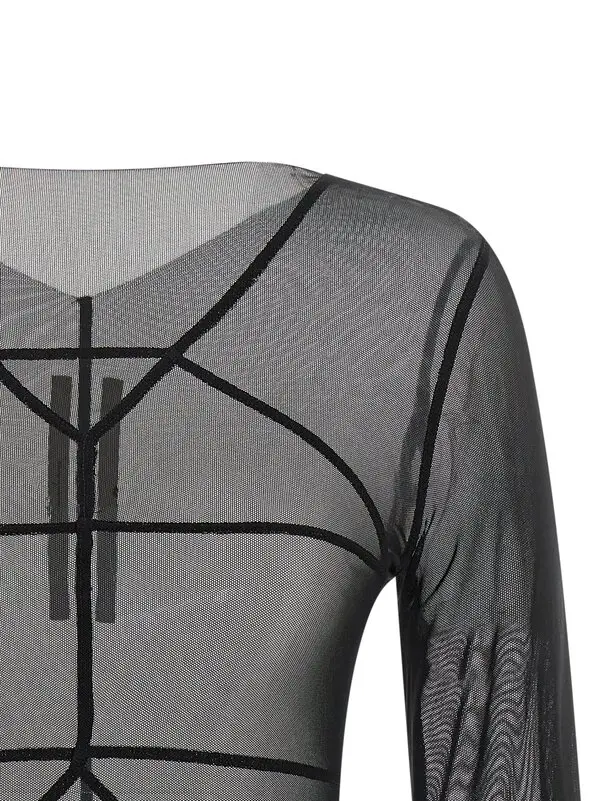 Rick Owens Temple Top Semi-transparent Tulle Sweater