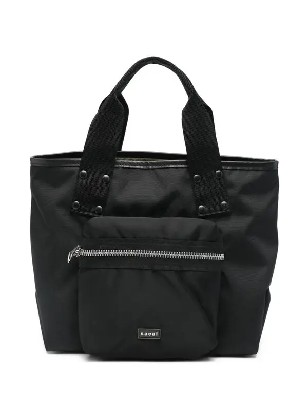 Sacai Medium Nylon Tote With Zip Pocket
