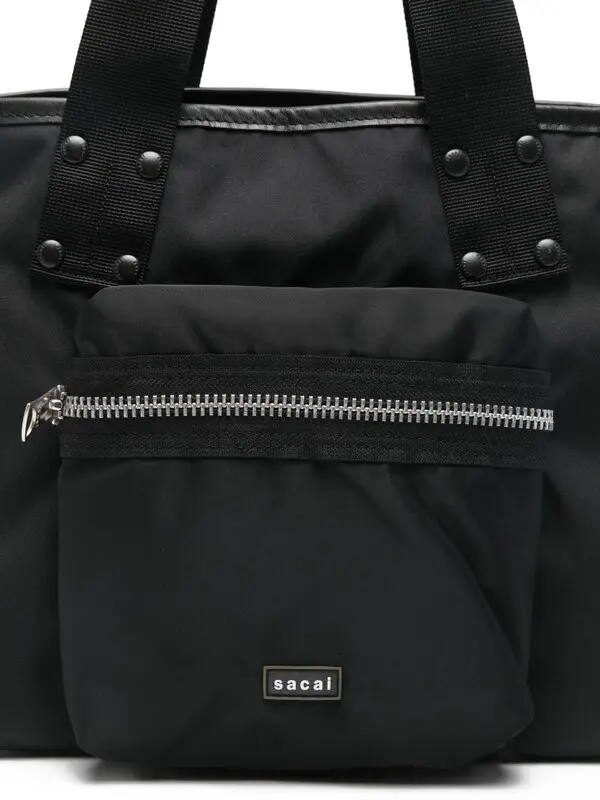 Sacai Medium Nylon Tote With Zip Pocket