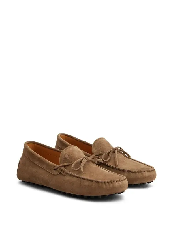 TOD'S Gommino Suede Loafers With Lace Detail - Multicolor