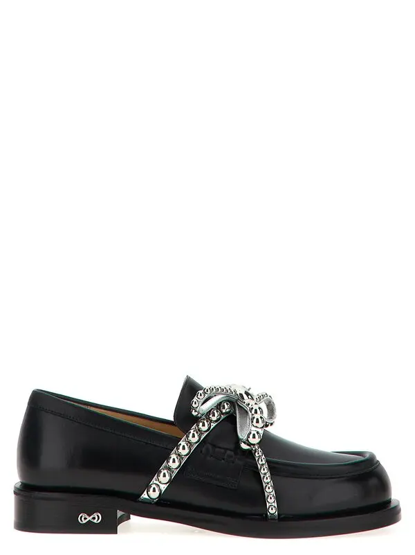 Mach & Mach Leather Embellished Loafers