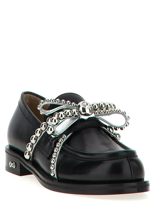 Mach & Mach Leather Embellished Loafers