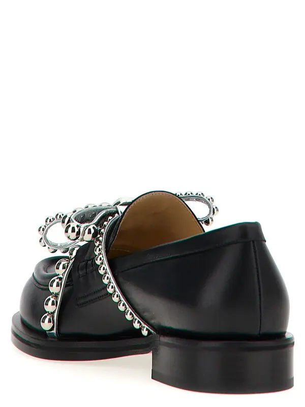 Mach & Mach Leather Embellished Loafers
