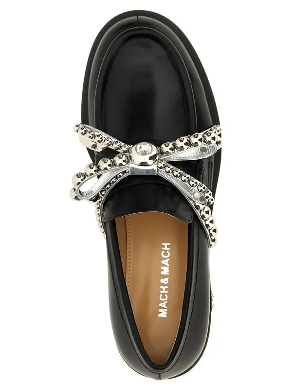 Mach & Mach Leather Embellished Loafers