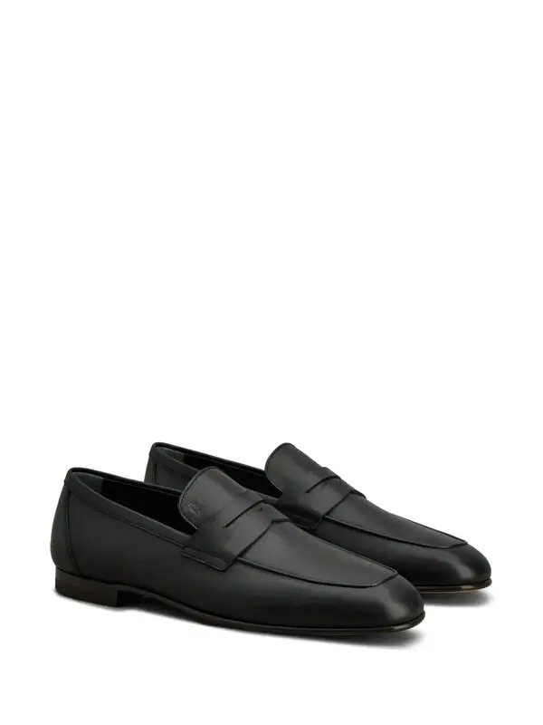 TOD'S Deconstructed Leather Loafers - Black