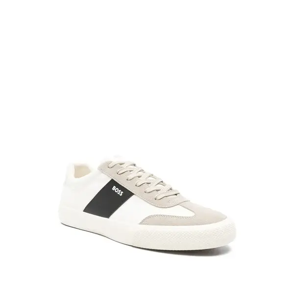 BOSS Leather & Suede Panelled Low-top Trainers
