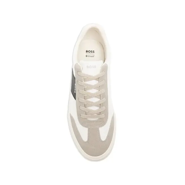 BOSS Leather & Suede Panelled Low-top Trainers