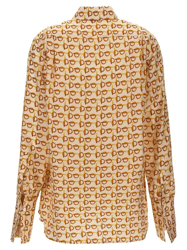 Burberry Silk Poplin 'b' Print Shirt - Multicolor