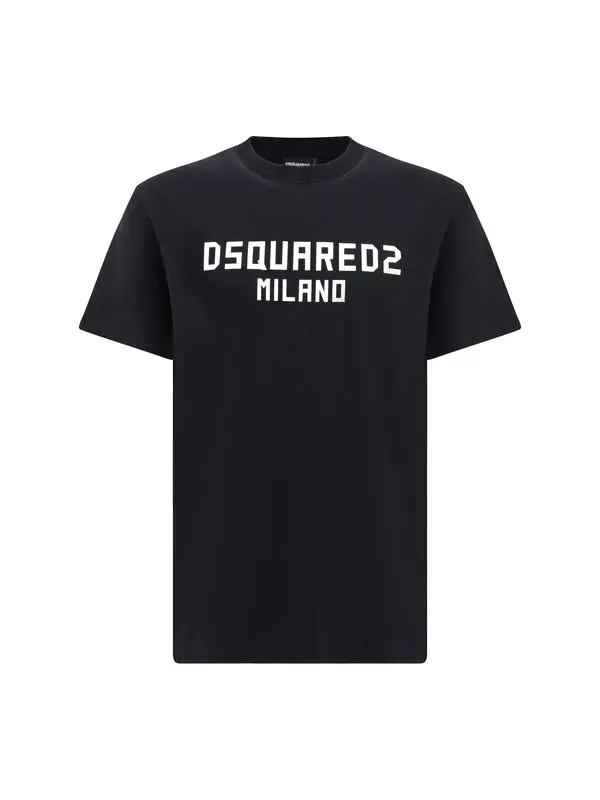 Dsquared2 T-shirt With “ Milano” Logo Printed - Black