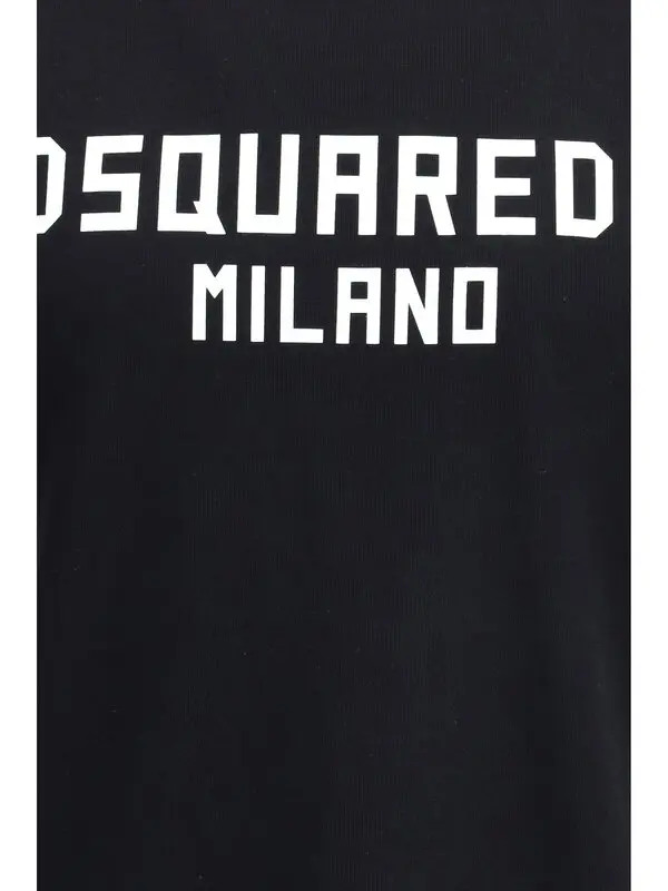 Dsquared2 T-shirt With “ Milano” Logo Printed - Black