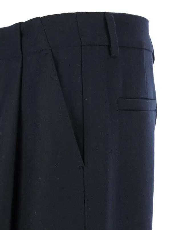 Dolce & Gabbana Wool Trousers With Belt Loops And Cuffed Hem