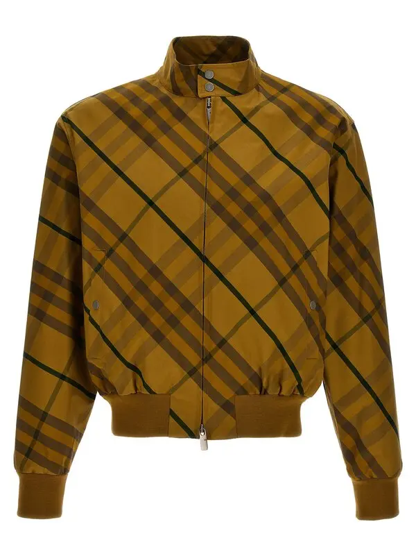 Burberry Checked Cotton Jacket - Yellow