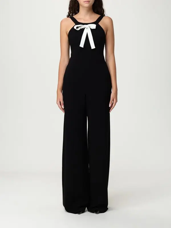 Max Mara Halter Neck Jumpsuit With Bow Detail - Black