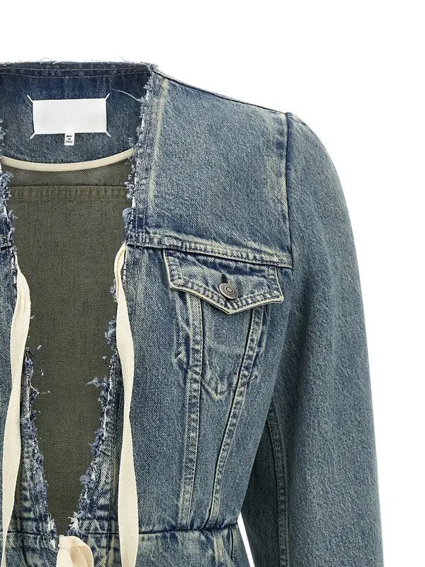 MAISON MARGIELA Raw Cut Hem Denim Jacket