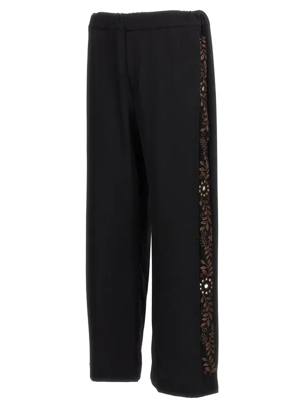 WALES BONNER Cairo Wool Trousers With Embroidered Side Detail