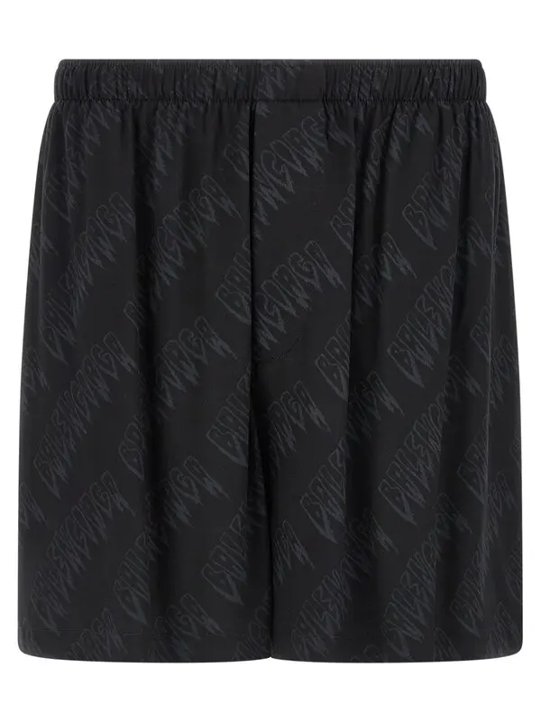 Balenciaga Logo Print Wide Leg Shorts