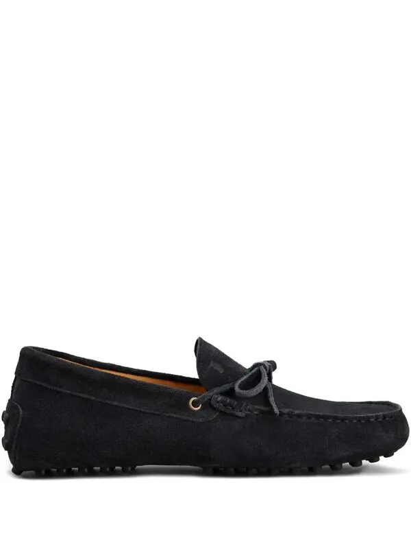TOD'S Gommino Suede Loafers With Lace - Blue