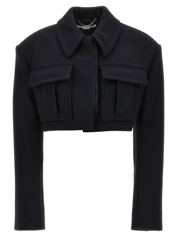 Stella McCartney Balaton Bacci Cropped Wool Jacket - Black
