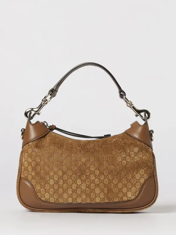 Gucci Monogram Calf Skin Shoulder Bag - Brown