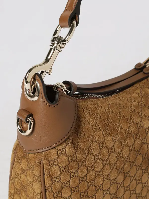 Gucci Monogram Calf Skin Shoulder Bag - Brown