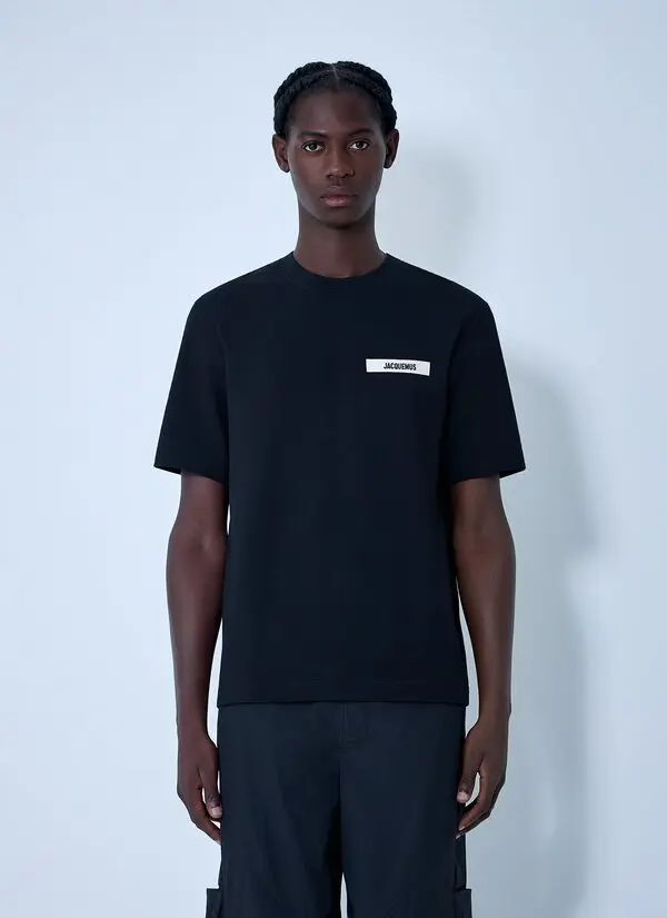 Jacquemus Le T-shirt Gros Grain Cotton T-shirt - Black