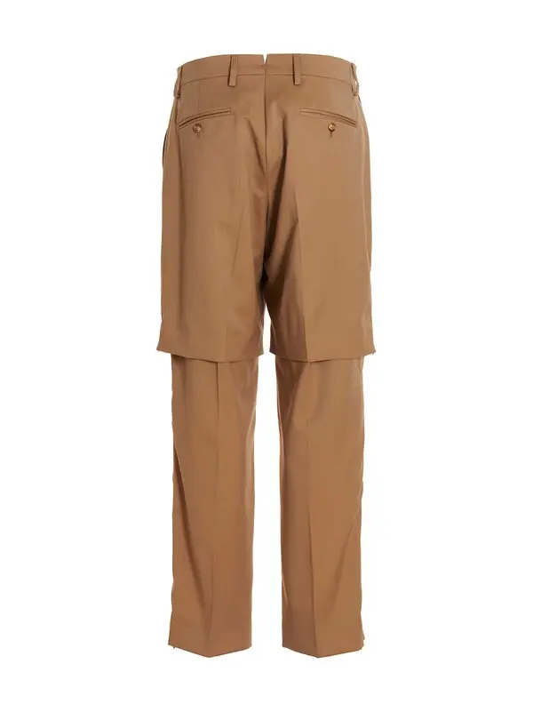 VTMNTS Oversized Virgin Wool Tailored Pants With Pin Tucks And Zip Detail