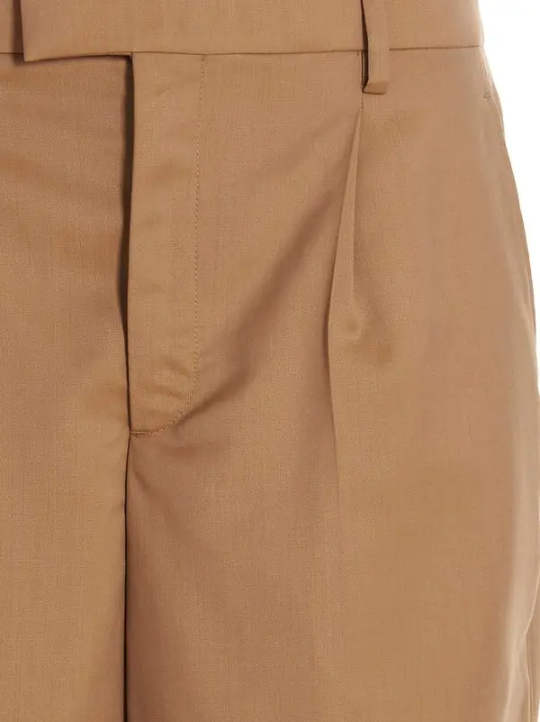 VTMNTS Oversized Virgin Wool Tailored Pants With Pin Tucks And Zip Detail