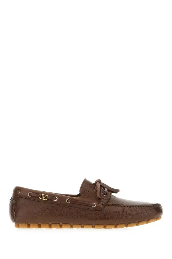 Valentino Garavani Brown Leather Loafers - Multicolor