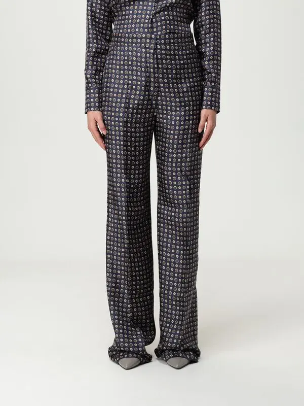 Max Mara Printed Wide-leg Trousers - Blue