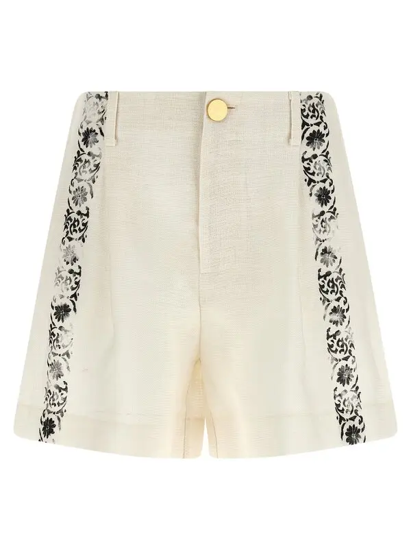 Alberta Ferretti Fortuny Linen Shorts