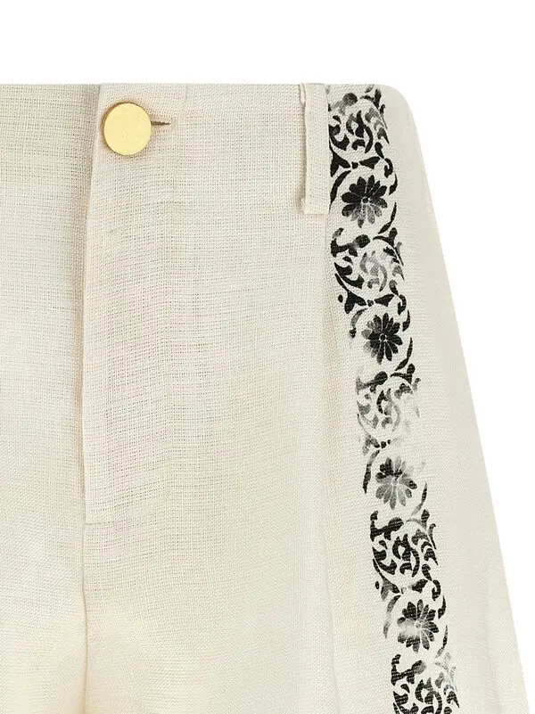 Alberta Ferretti Fortuny Linen Shorts