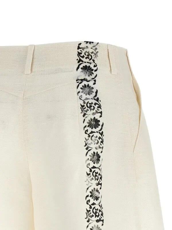 Alberta Ferretti Fortuny Linen Shorts