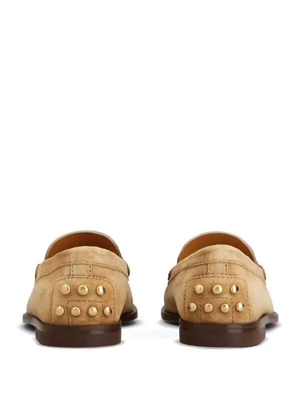 TOD'S Suede Slipper Loafers With Metal Detailing - Multicolor