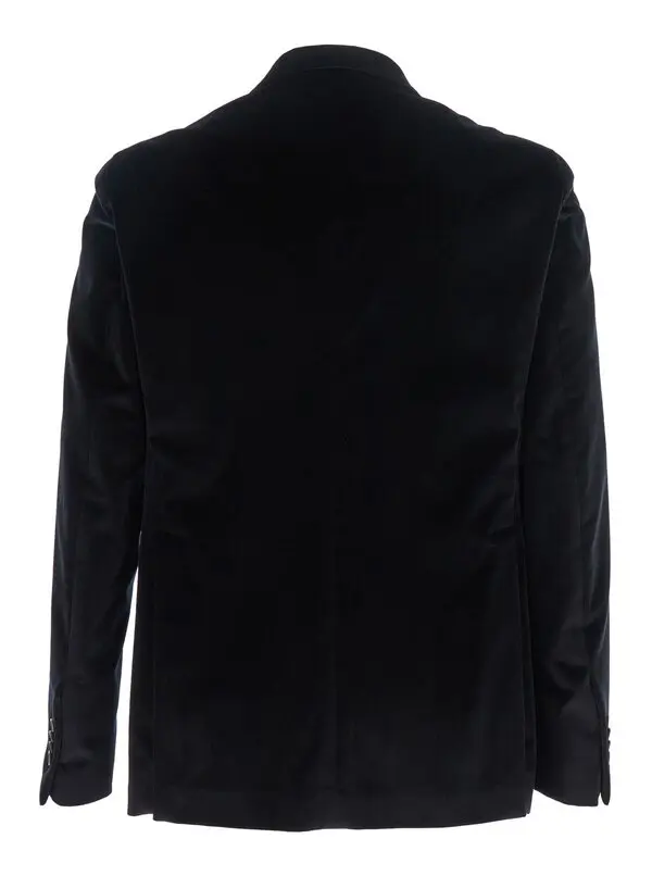 Tagliatore Single-breasted Velvet Jacket With Notched Lapel
