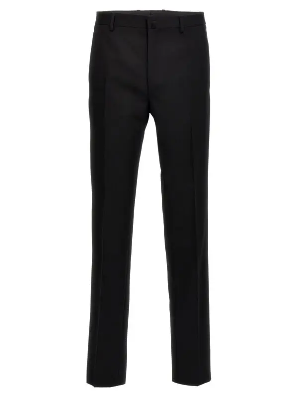 LANVIN Tuxedo Wool Pants With Satin Side Bands - Black