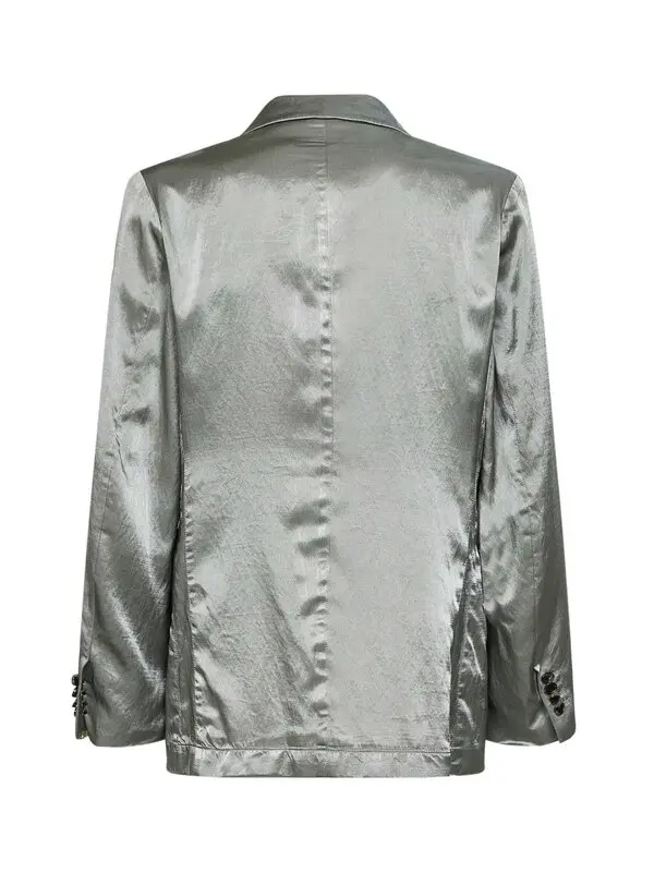 Dries Van Noten Double-breasted Viscose Cotton Blazer