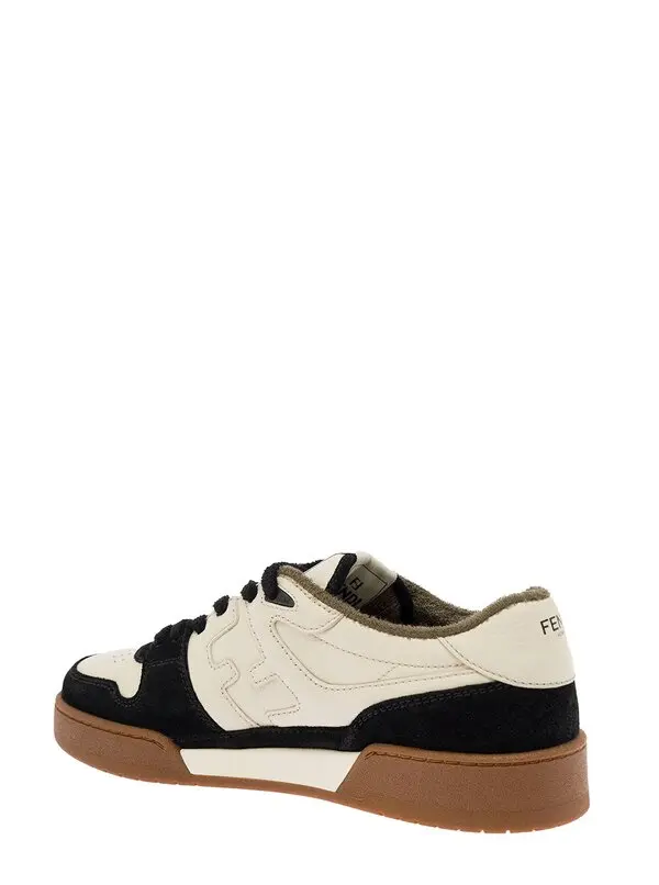 Fendi Low Top Suede Sneakers With Raised Logo
