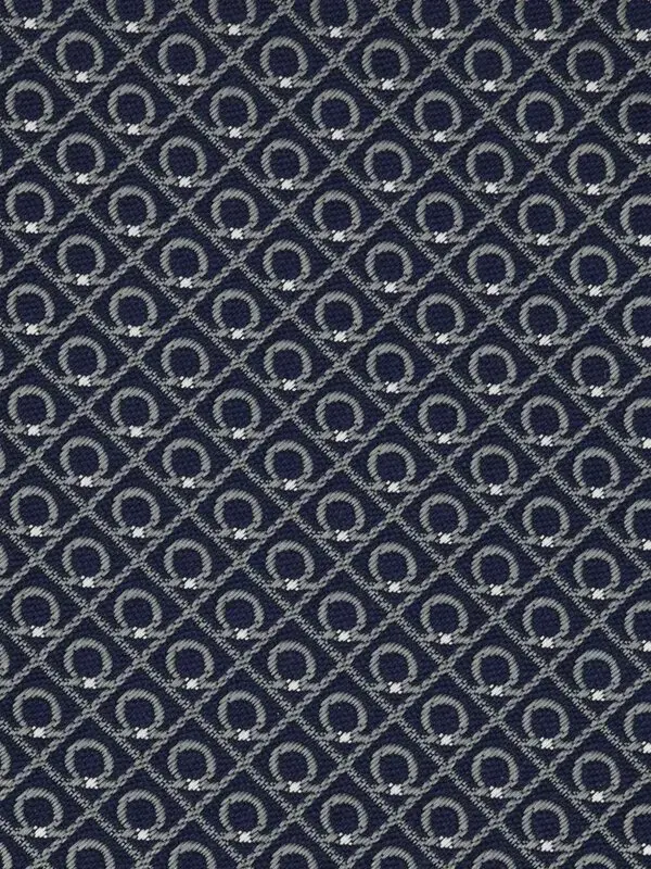 FERRAGAMO Biella Gancini Jacquard Silk Neck Tie - Blue