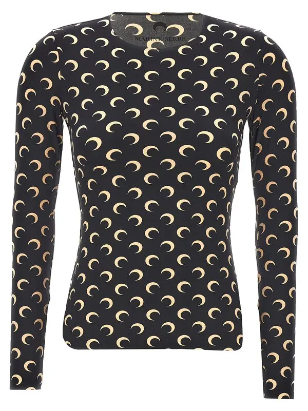 MARINE SERRE Moon Print Jersey T-shirt - Black