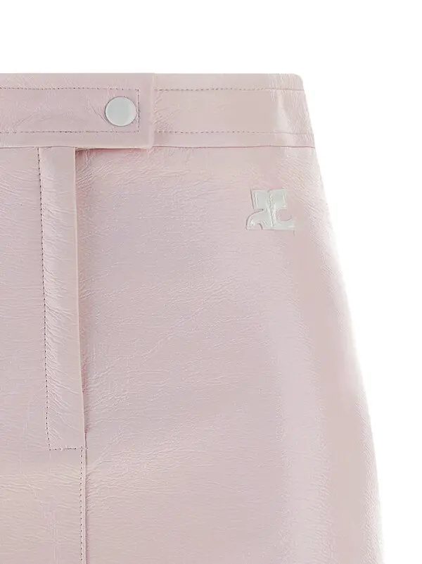 COURREGES Vinyl Skirt With Zip And Button Closure