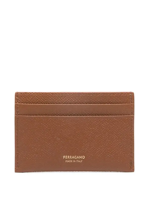 FERRAGAMO Hammered Leather Gancini Cardholder