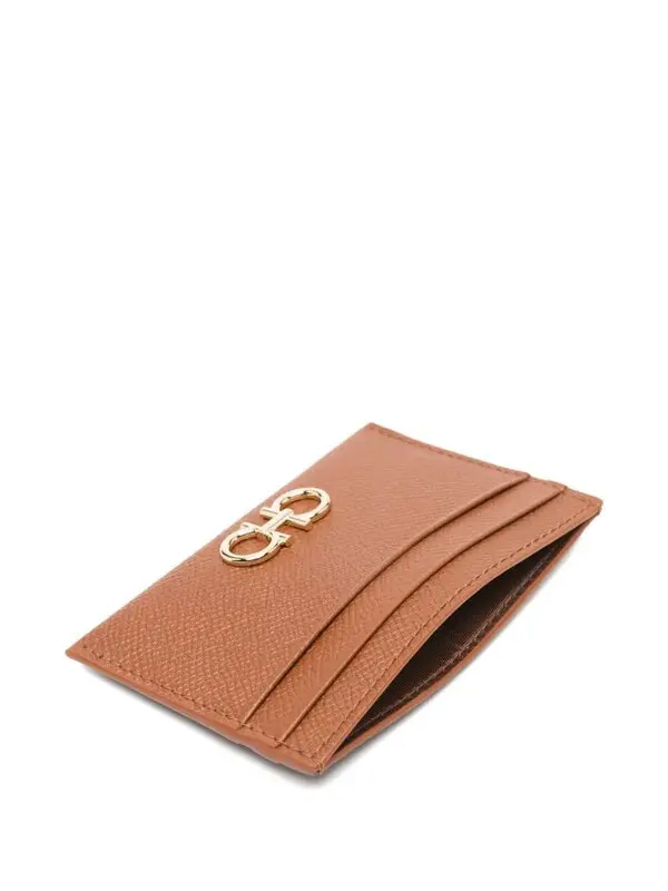 FERRAGAMO Hammered Leather Gancini Cardholder