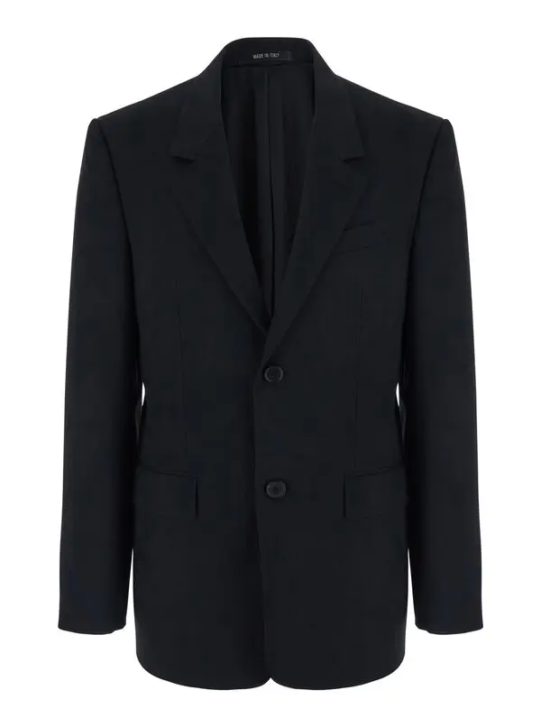 Balenciaga Black Single-breasted Jacket With Notched Revers In Wool
