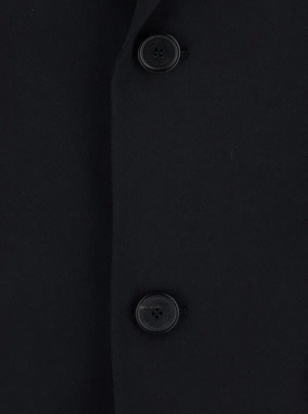Balenciaga Black Single-breasted Jacket With Notched Revers In Wool
