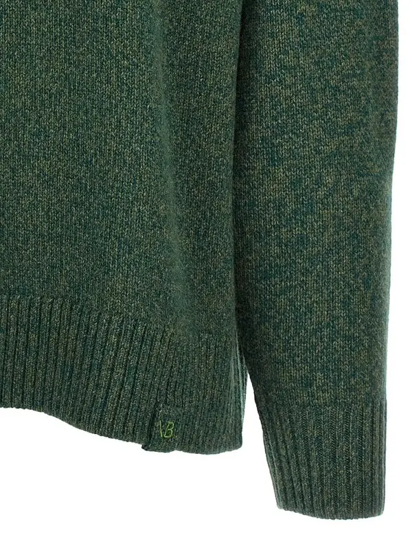 Victoria Beckham Convertible Wool Blend Mouline High Neck Sweater
