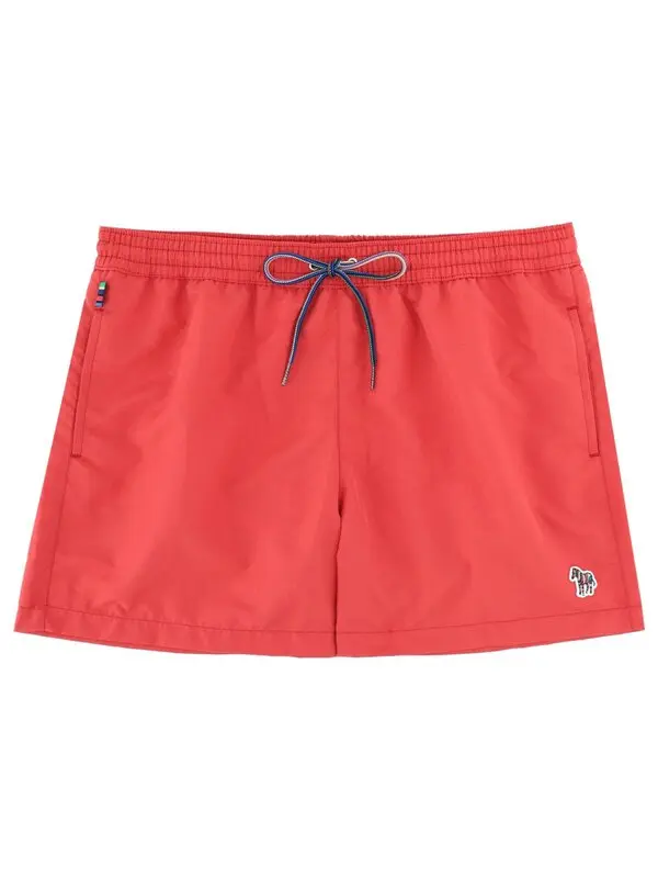 Paul Smith Swim Shorts With Logo - Red