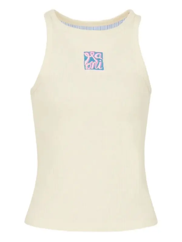 Marni Ribbed Embroidered Tank Top - Multicolor