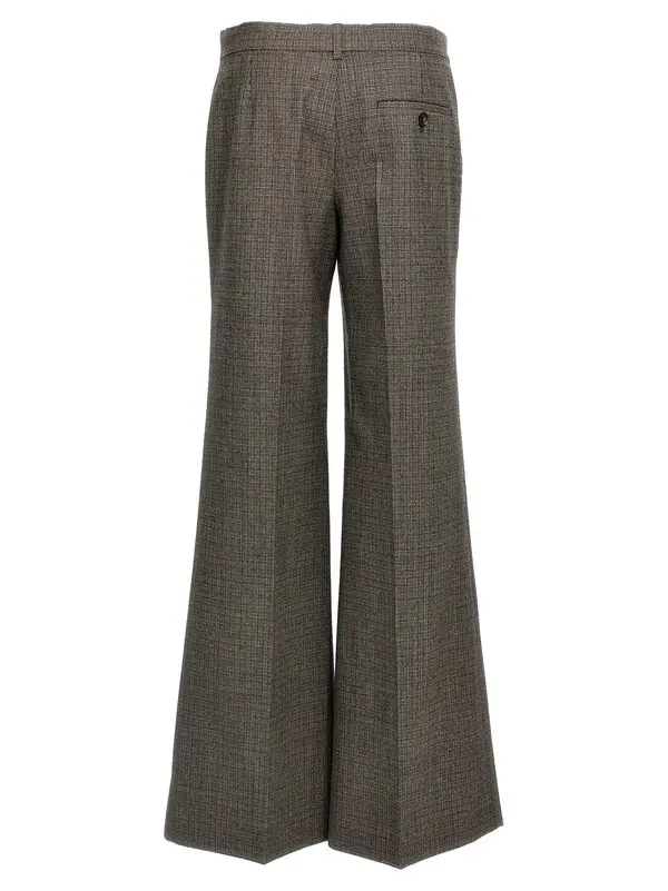 Stella McCartney Houndstooth Flared Wool Trousers - Gray