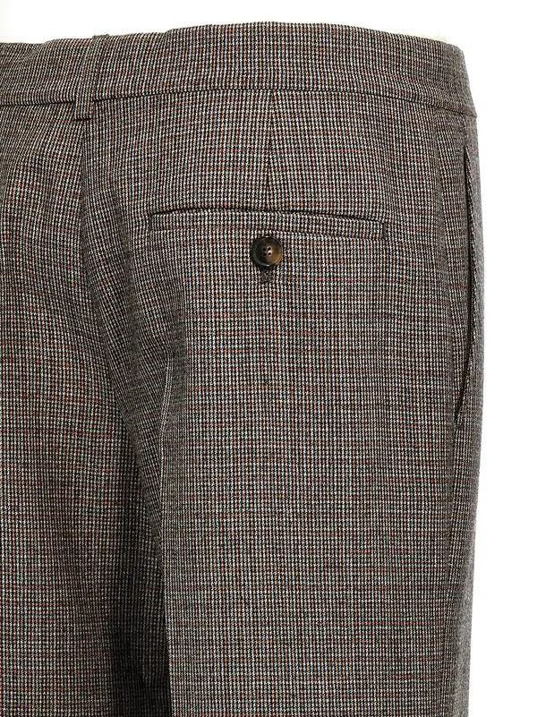Stella McCartney Houndstooth Flared Wool Trousers - Gray