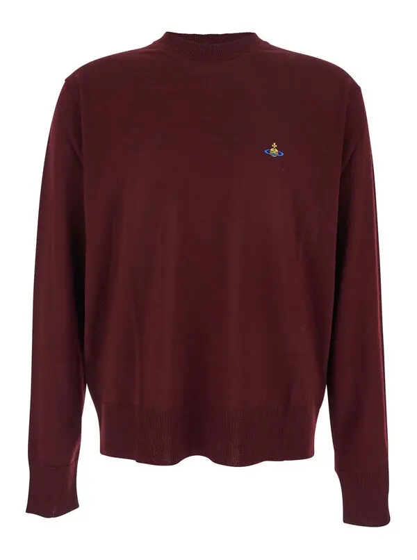 VIVIENNE WESTWOOD Wool Blend Crewneck Sweater With Orb Logo - Multicolor